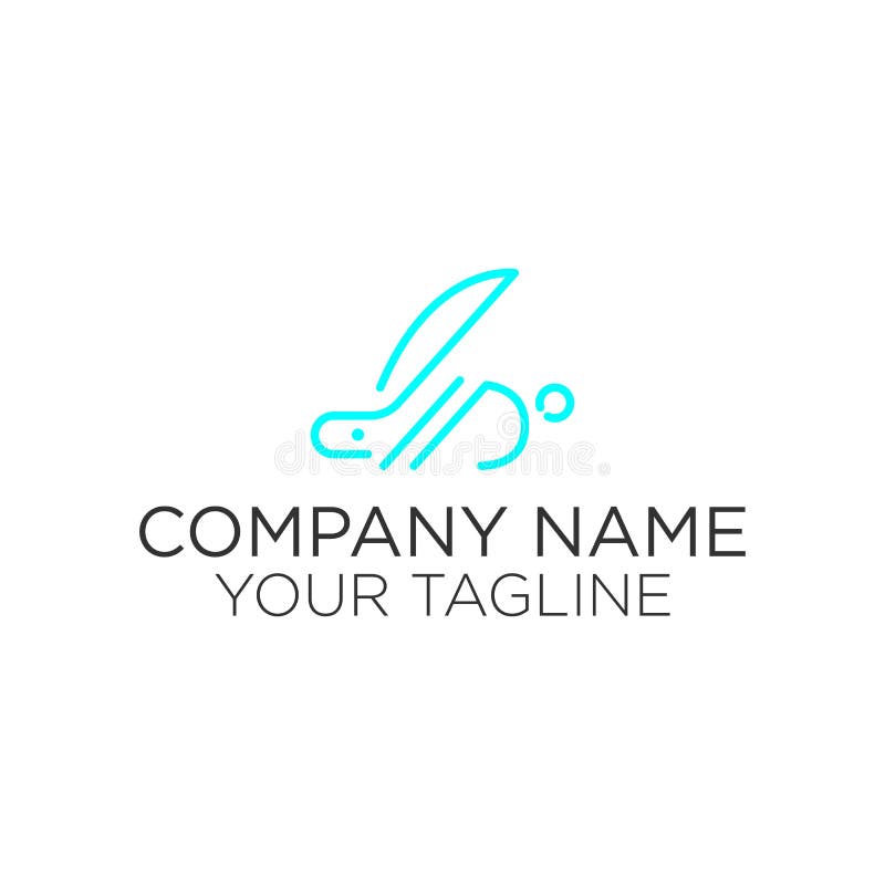 Blue Digital Outline Code Rabbit Logo Stock Illustration - Illustration ...