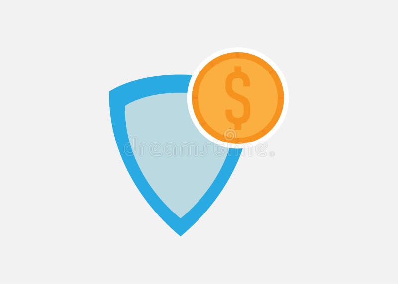 Flat Design Style Money and Shield Vector Ilustration, Symbolize ...