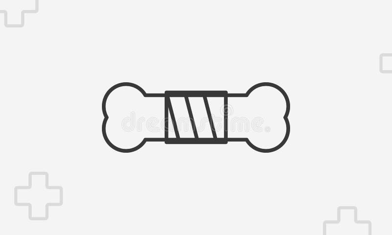 Injury Icon, Outline Healed Bones Symbol, Thin Line Vector Illustration ...