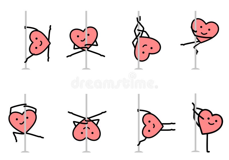 Vector Lovely Pole Dance Poses Stock Vector - Illustration of pose ...