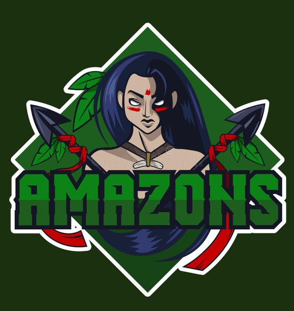 Amazon Mascot Logo with Green Background Stock Vector - Illustration of ...