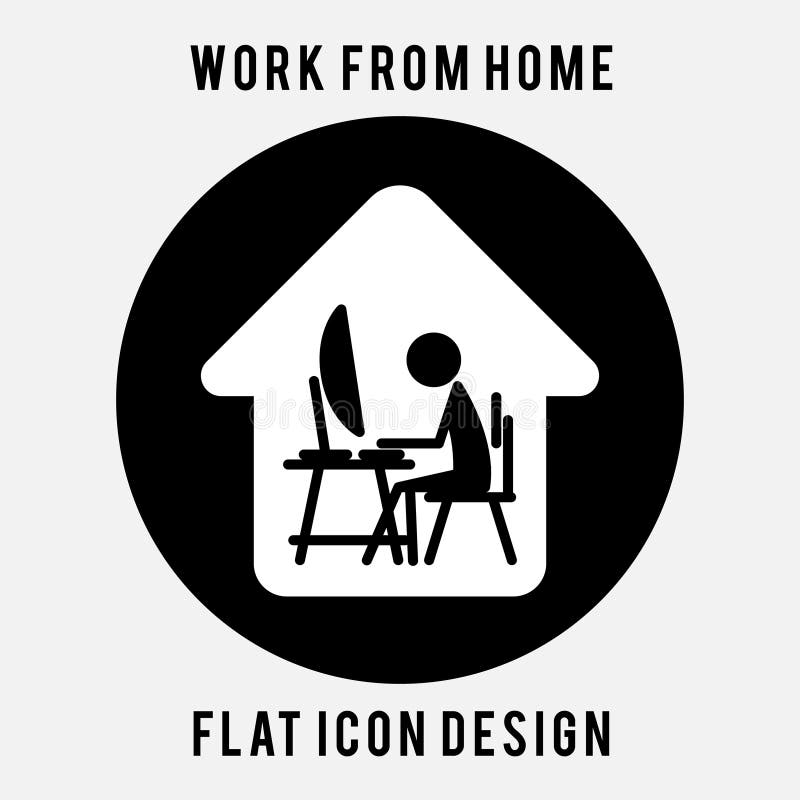 Work from Home. Work at Home. Working Time. Office at Home. Flat Icon ...