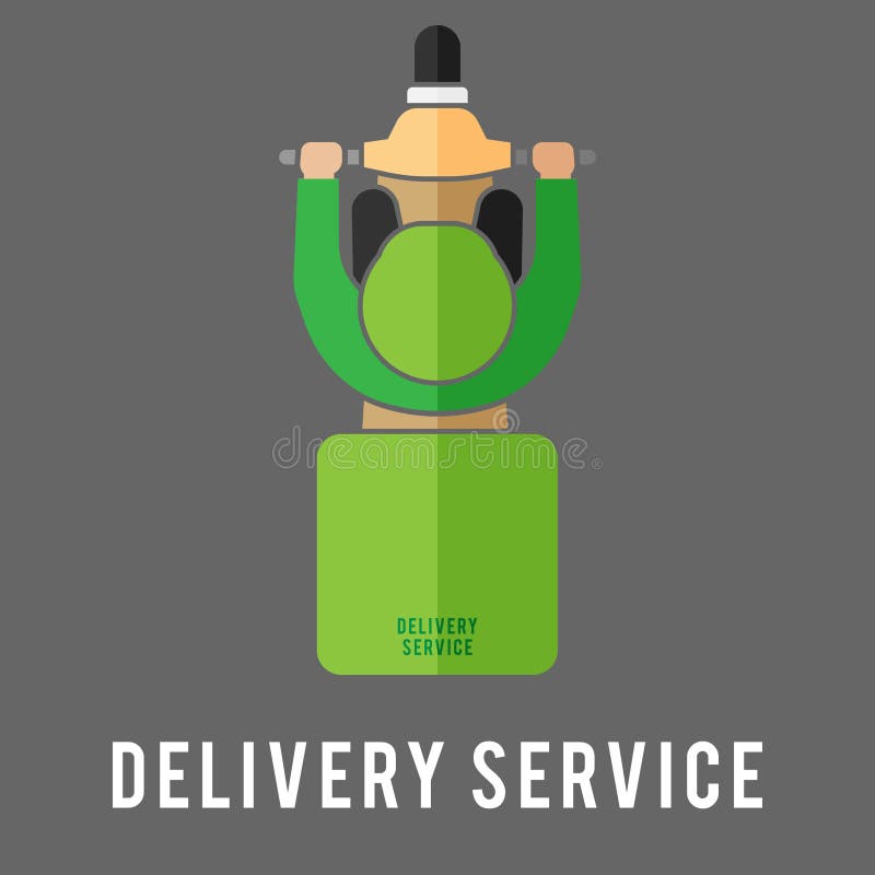 Delivery Man. Delivery Staff. Driver. Biker. Flat Icon Design. Flat Lay ...