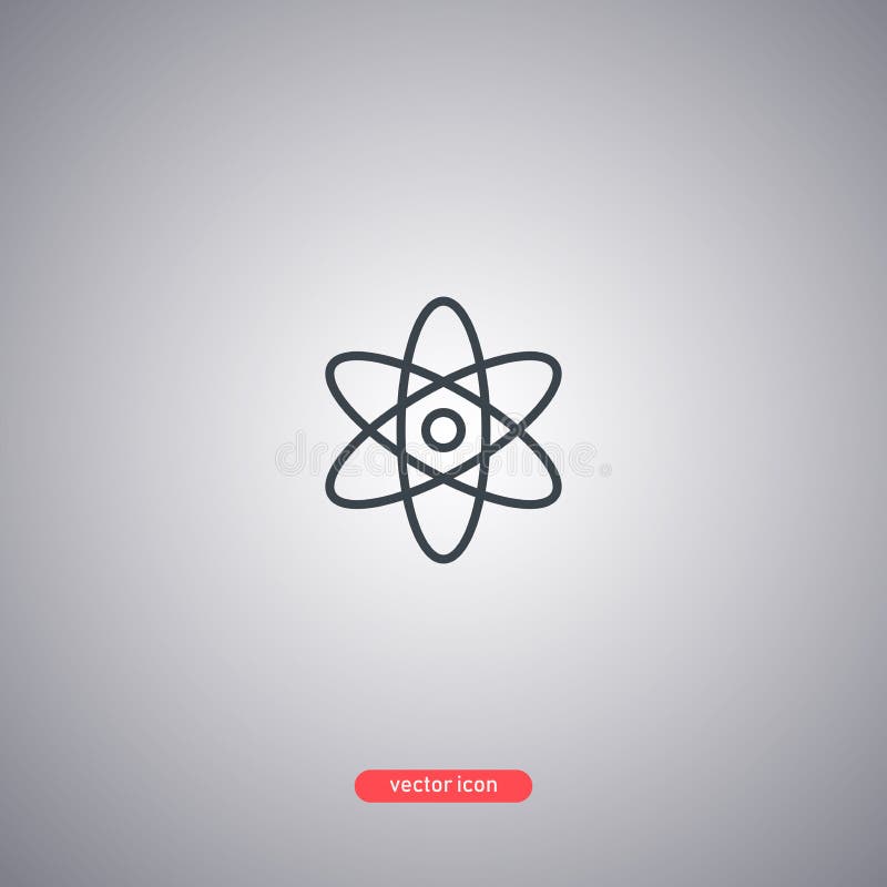 Atom Icon Isolated on Gray Background. Line Style Icon Stock Vector ...
