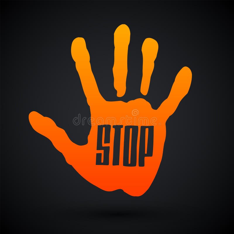 Stop Hand Raised Vector Illustration. Stock Vector - Illustration of ...