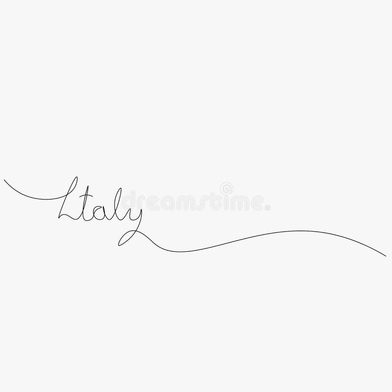 Italy Text Hand Drawing Vector Illustration Stock Vector - Illustration ...