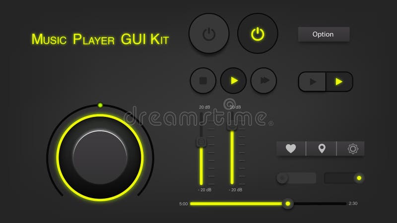 Eye Catching Creative Music Player UI Design. Stock Vector ...