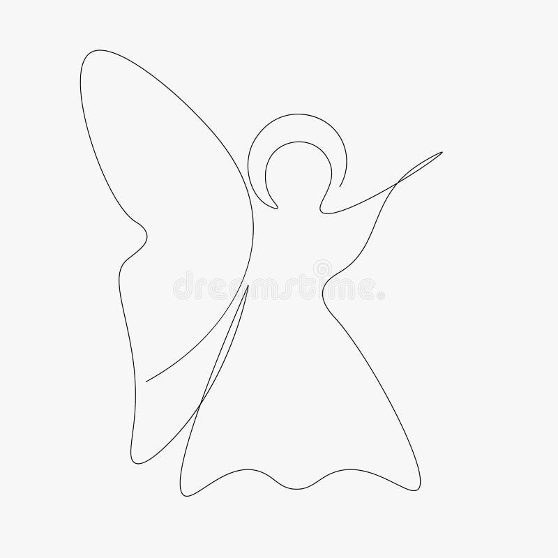 Angel line drawing. Vector stock vector. Illustration of silhouette ...