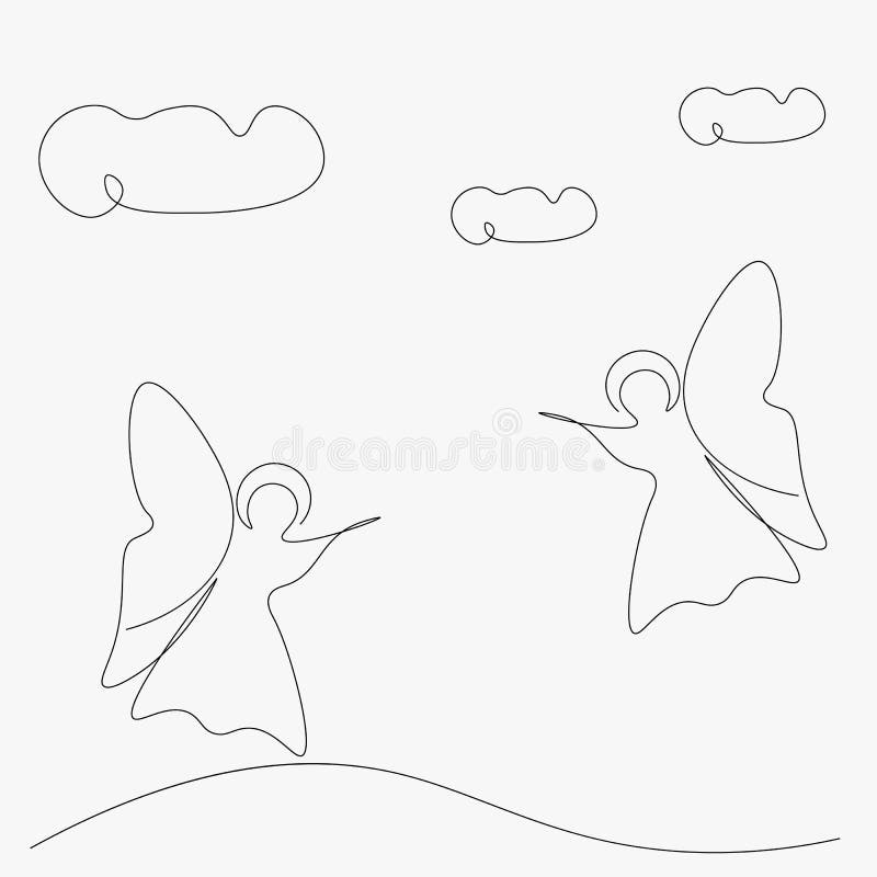 Continuous Line Drawing Angels Stock Illustrations – 31 Continuous Line ...