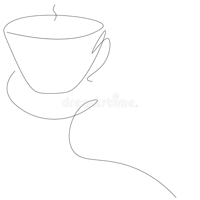 Cup of Coffee Outline Design. Vector Stock Vector - Illustration of ...