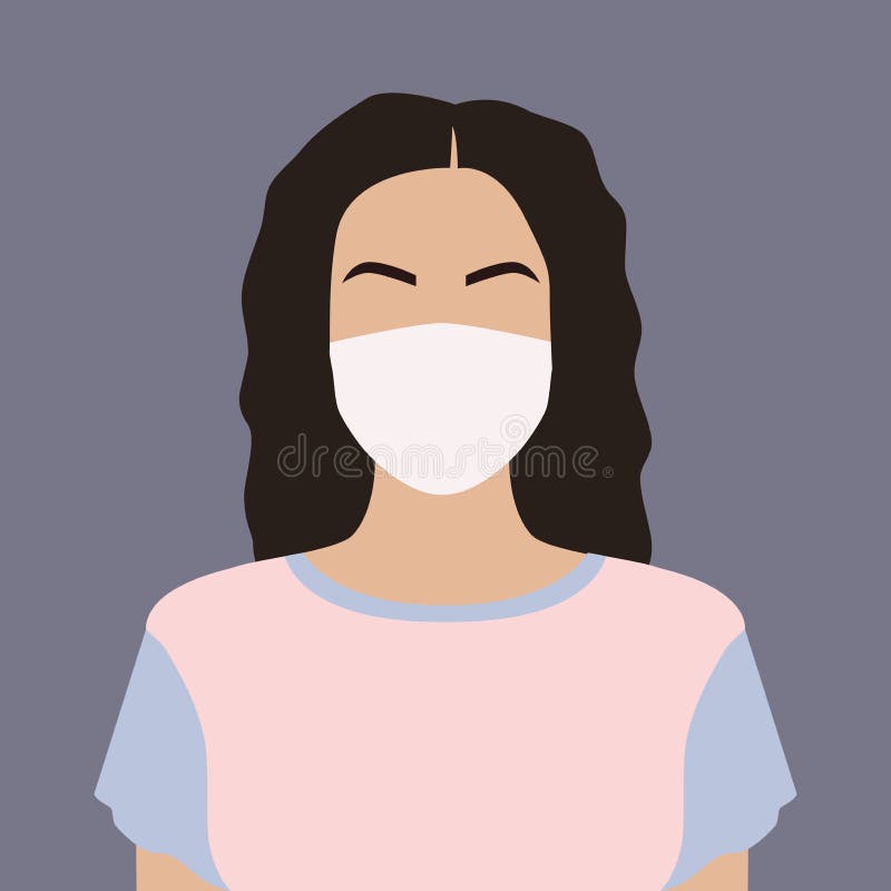 Vector Illustration Nurse in Medical Mask. Stock Vector - Illustration ...