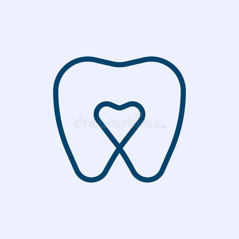 Outline Tooth Icon with Heart. Vector Illustration Stock Vector ...