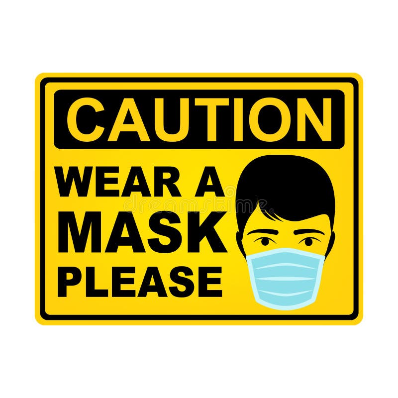 Wear a Mask Caution Sign in Spanish Language Stock Vector ...