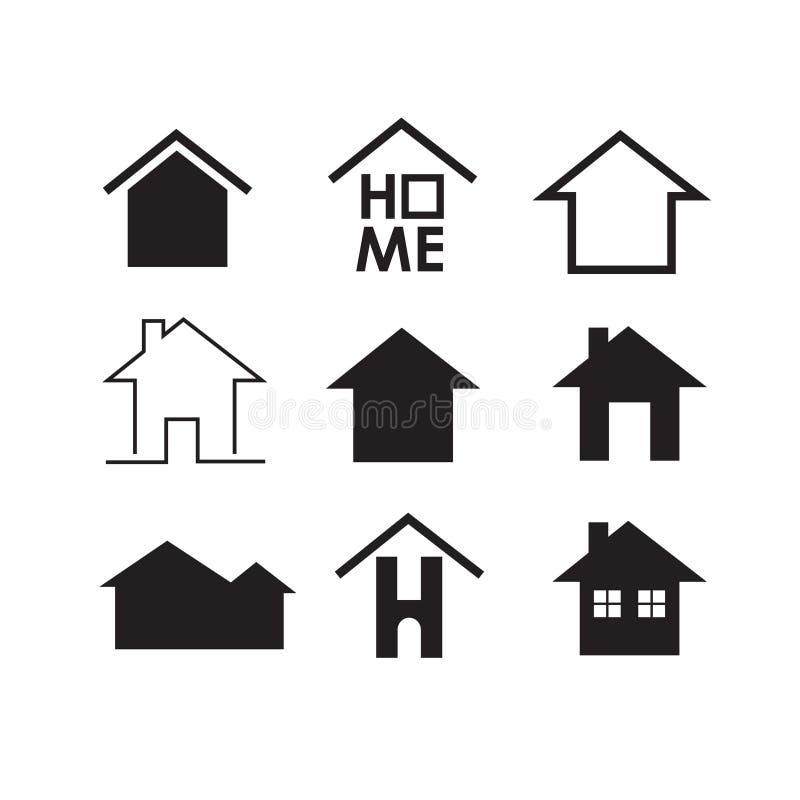 Simple modern house icon stock vector. Illustration of home - 178032779