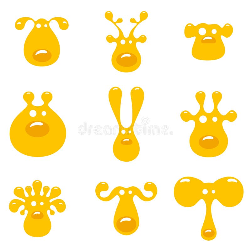 Abstract Animal Head Icons with Splash Concept Stock Vector ...