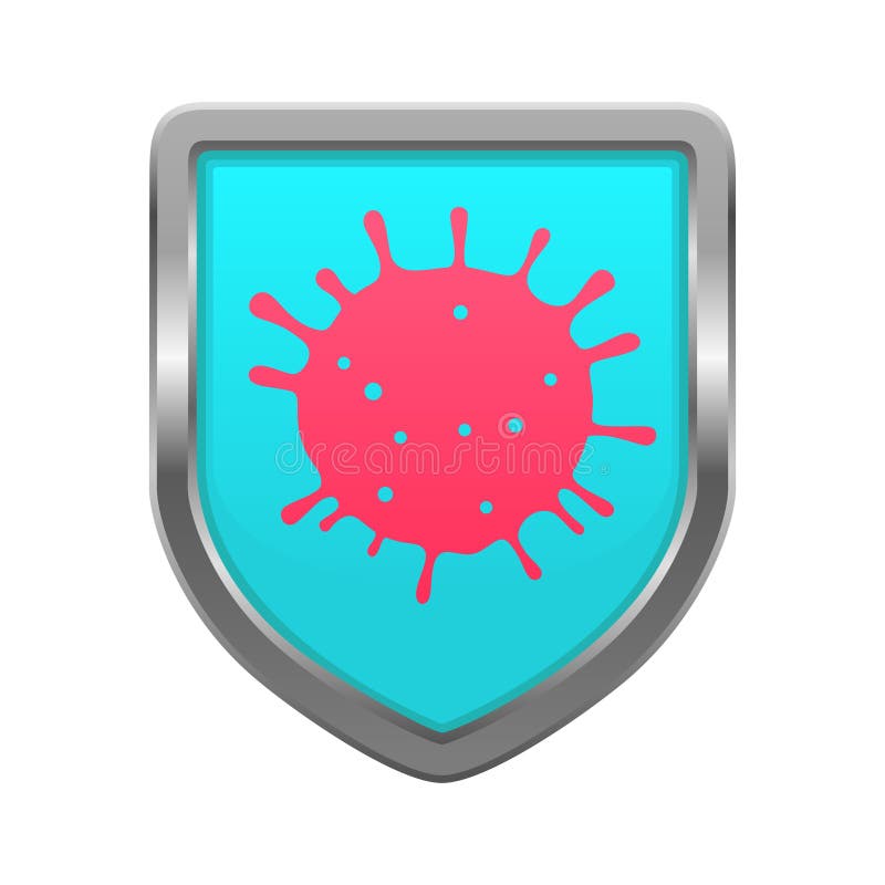 Vector Virus Protection with Realistic Metallic Shield. Stock Vector ...