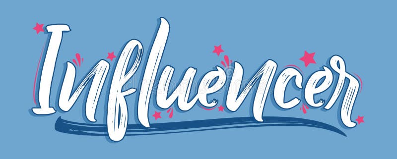 Influencer Lettering Trendy Vector Design. Stock Vector - Illustration ...