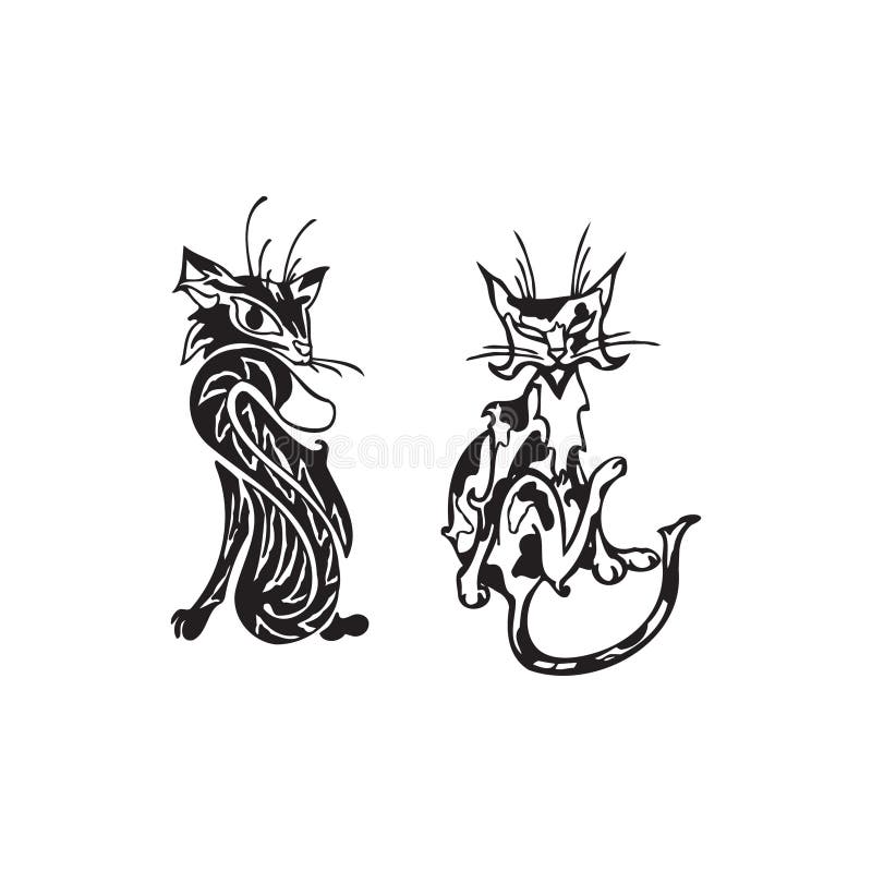 Black Cat Design. Vector Illustration Stock Vector - Illustration of ...