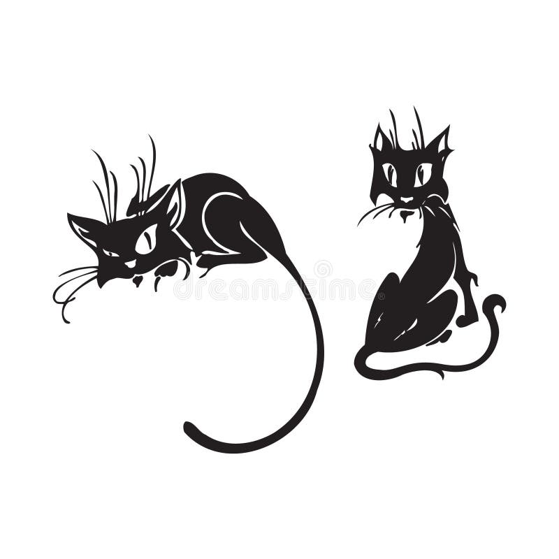 Black Cat Design. Vector Illustration Stock Vector - Illustration of ...