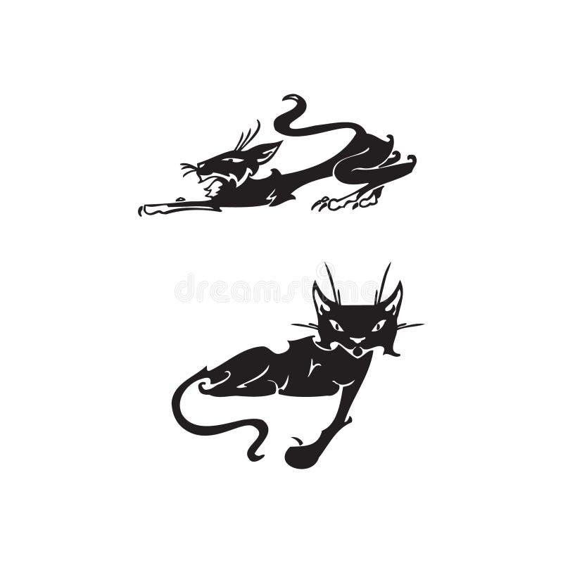 Black Cat Design. Vector Illustration Stock Vector - Illustration of ...