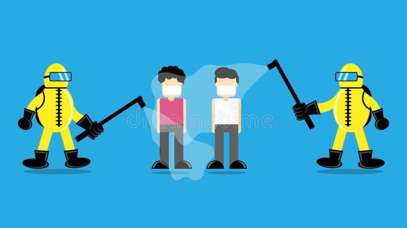 Illustration Vector Graphic of Cartoon Character Quarantine by Covid-19 ...