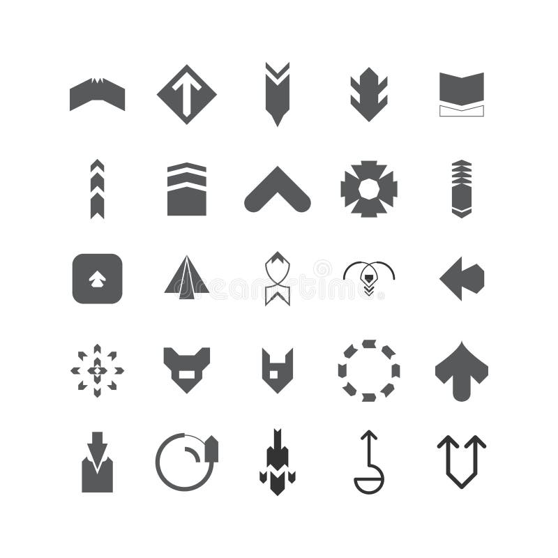 Arrows Set of Grey Icon. Vector Illustration Stock Vector ...