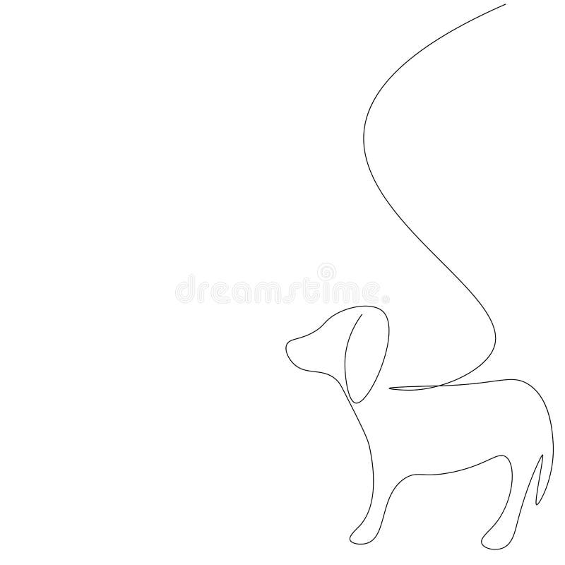 Puppy One Line Drawing, Vector Stock Vector - Illustration of geometric ...