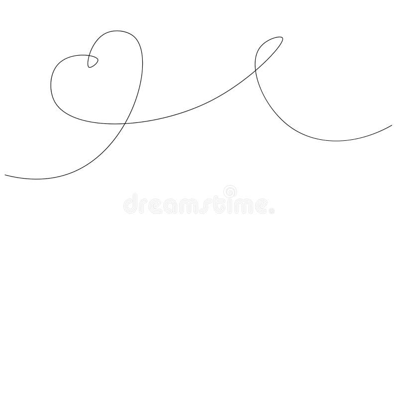 Valentine Day Design, One Line Draw Vector Stock Vector - Illustration ...