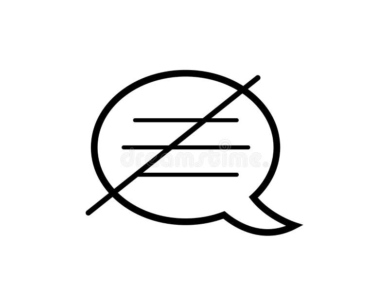 Chat Bubble Icon with Not Allowed Sign Chat Icon Vector Image Stock ...