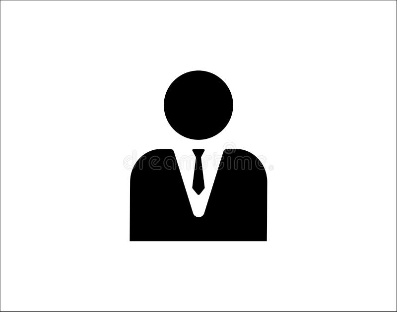 Male Manager Icon. Vector Style is Flat Iconic Symbol with Line White ...