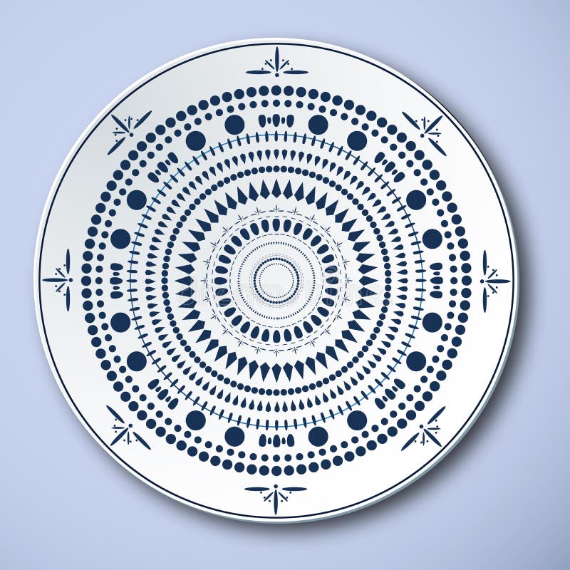 Traditional Blue and White Porcelain, Abstract Patterns Stock Vector ...