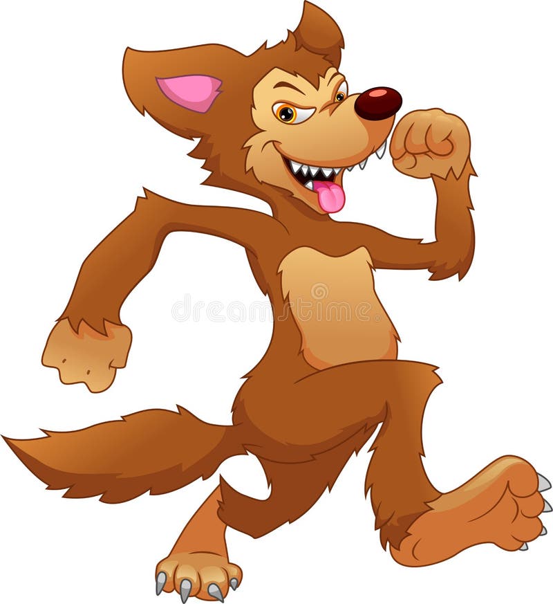 Wolf cartoon stock vector. Illustration of furry, cartoon - 194443106