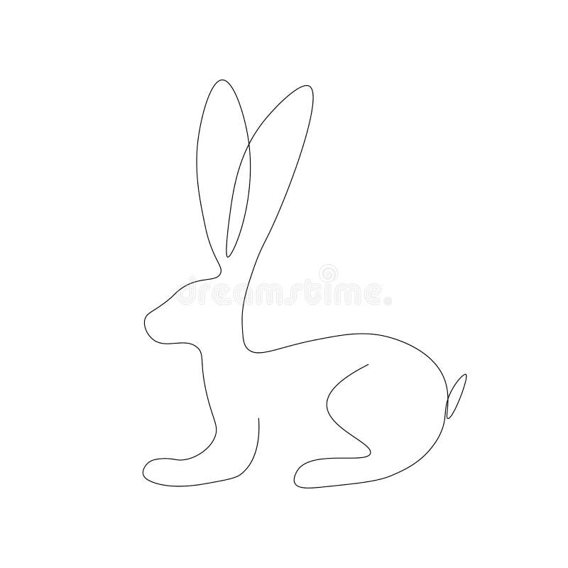 Bunny Continuous Line Drawing. Farm Animal Silhouette Vector Stock ...