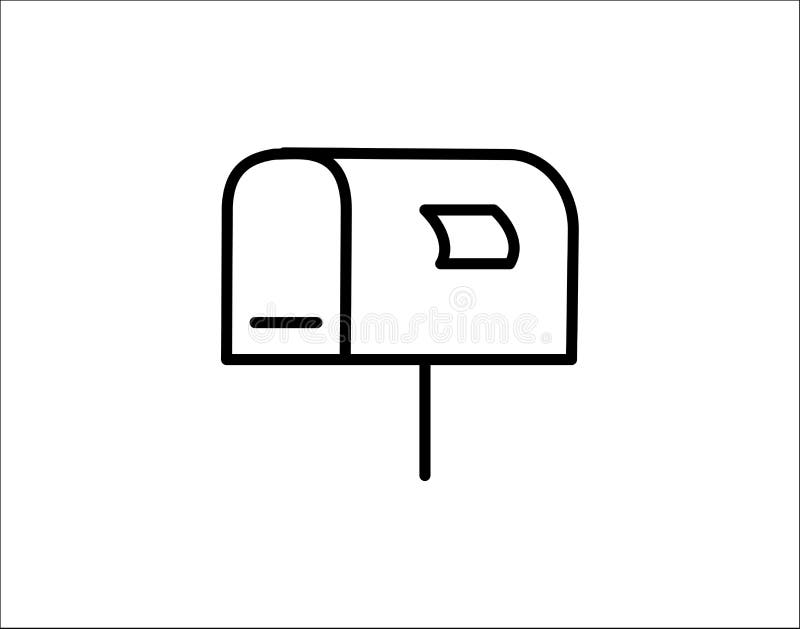 Mail Box Line Icon Vector Image Stock Illustration - Illustration of ...