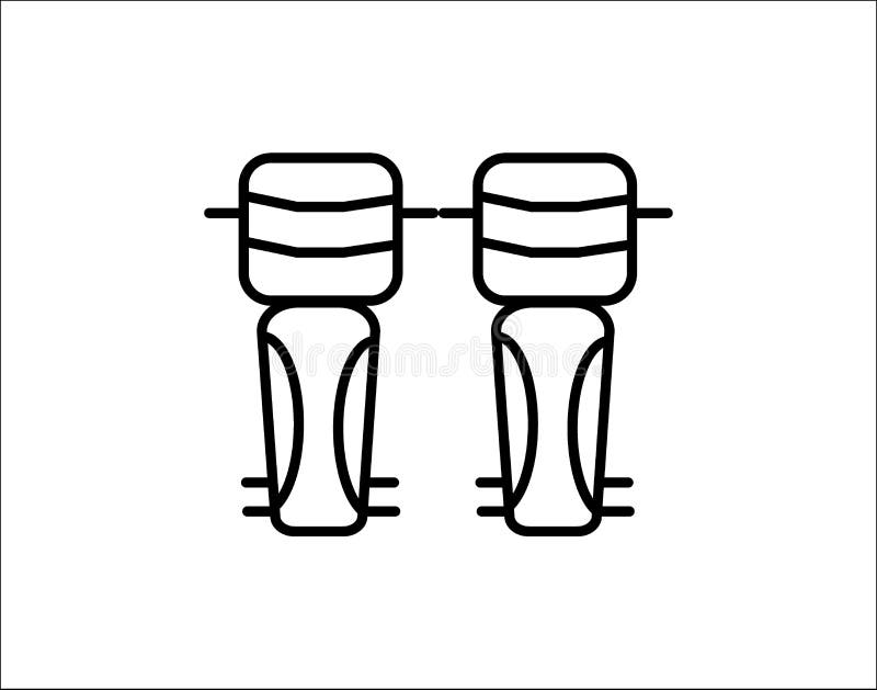Shin Guards Icon Vector Isolated on White Background, Linear Sport ...