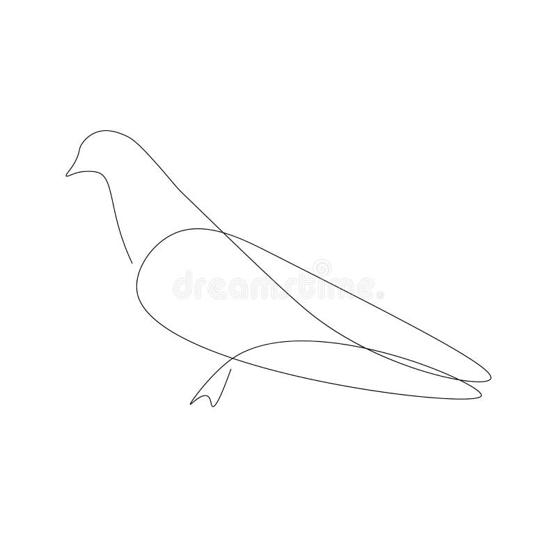 Birds Silhouette Icon or Logo Line Drawing Vector Stock Vector ...