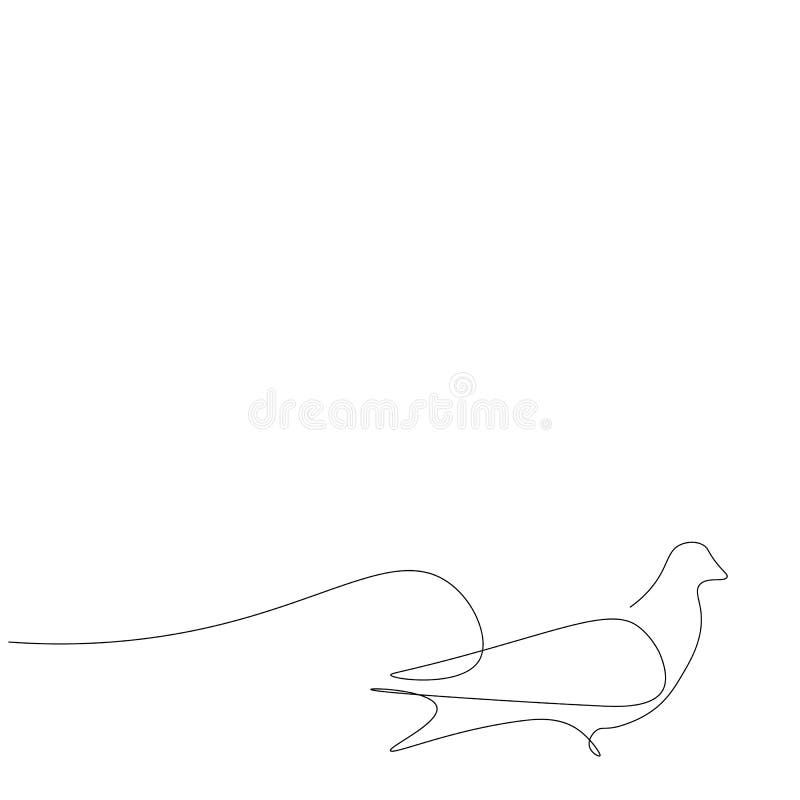 Bird Silhouette Line Drawing Vector Illustration Stock Vector ...
