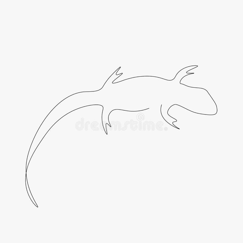 Lizard One Line Drawing Design Vector Illustration Stock Vector ...