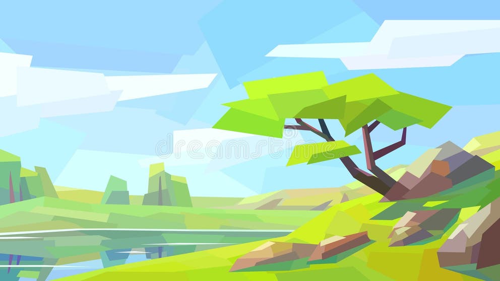 Low poly land stock vector. Illustration of beauty, distance - 180241681