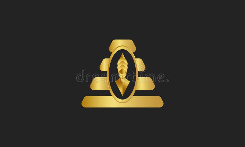 3d Pyramid Logo in Gold Gradient Stock Vector - Illustration of ...