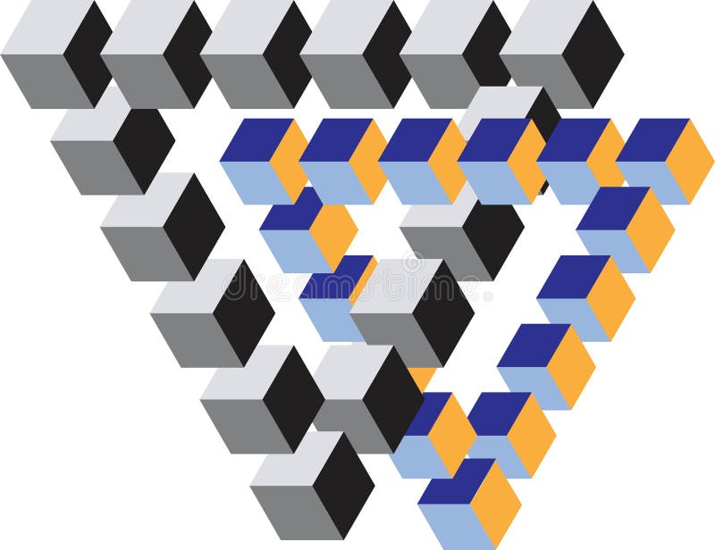 Two Penrose Triangles. Isometric Vector Stock Illustration ...