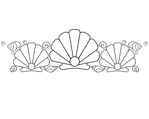 Scallop Shell Line Drawing Stock Illustrations – 1,315 Scallop Shell ...