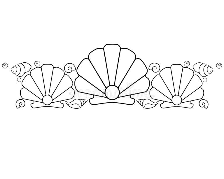 Scallop Shell Line Drawing Stock Illustrations – 1,315 Scallop Shell ...