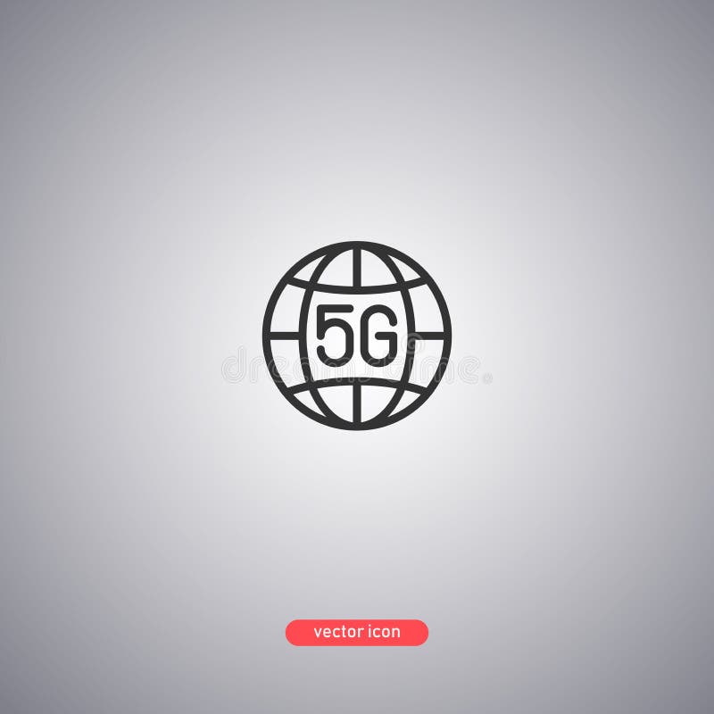 5G Planet Icon Isolated on a White Background. Stock Vector ...