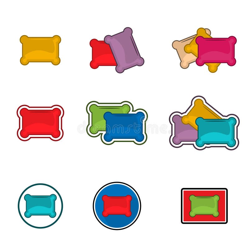Pillow icons set 9 vector stock vector. Illustration of night - 113912953