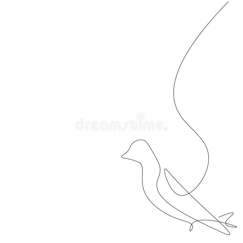 Bird One Line Drawing, Vector Illustration Stock Vector - Illustration ...