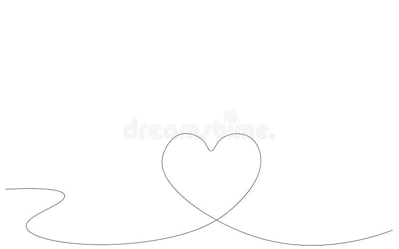 Heart Love Line Drawing, Vector Illustration Stock Vector ...