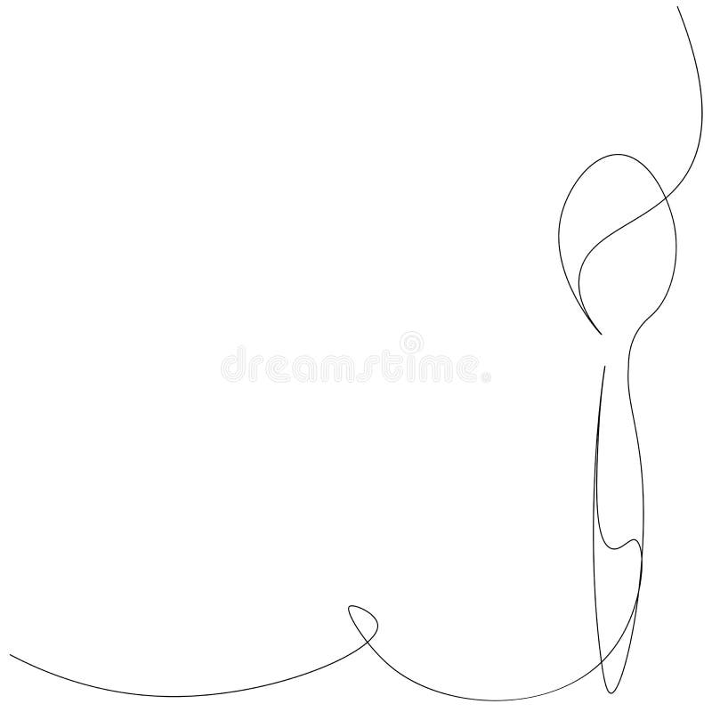 Spoon One Line Drawing Vector Illustration Stock Illustration ...