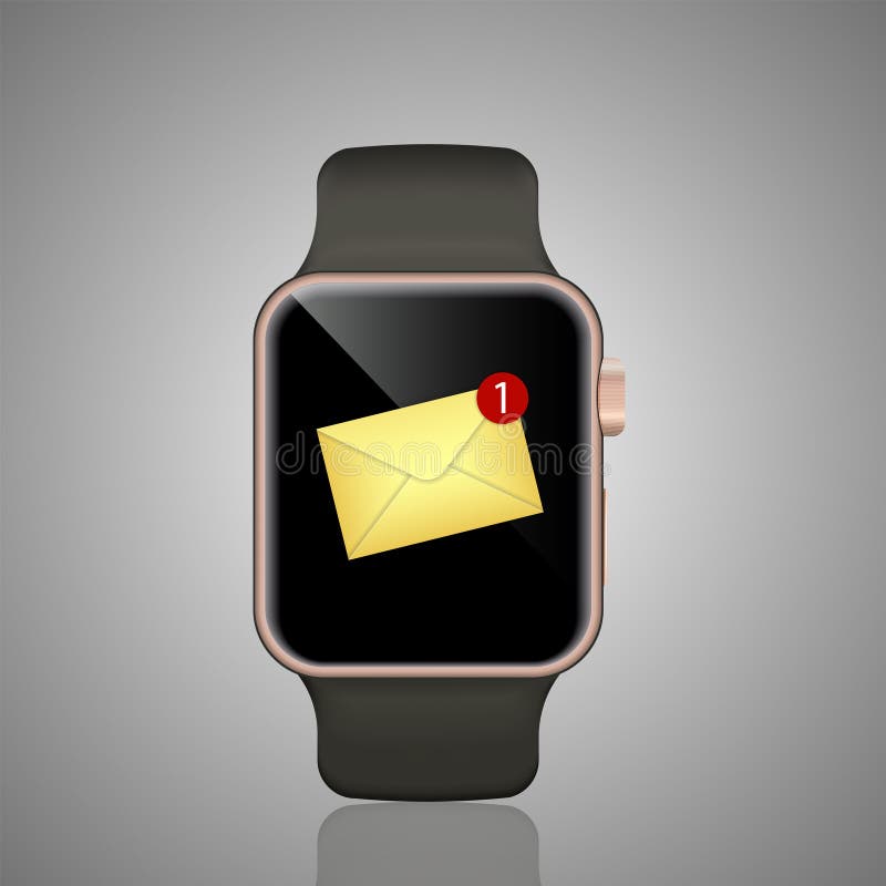 Smart Watch Realistic Vector Illustration. Smartwatch Ringing and ...