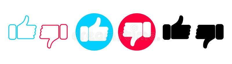 Simple Like and Dislike Buttons Set Stock Vector - Illustration of ...